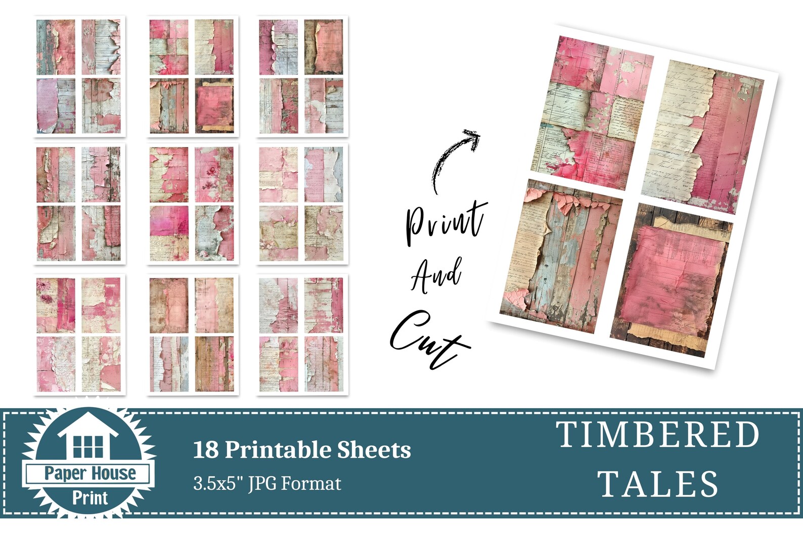 Timbered Tales Junk Journal Pages, Tattered Notes Printable, Tattered ...