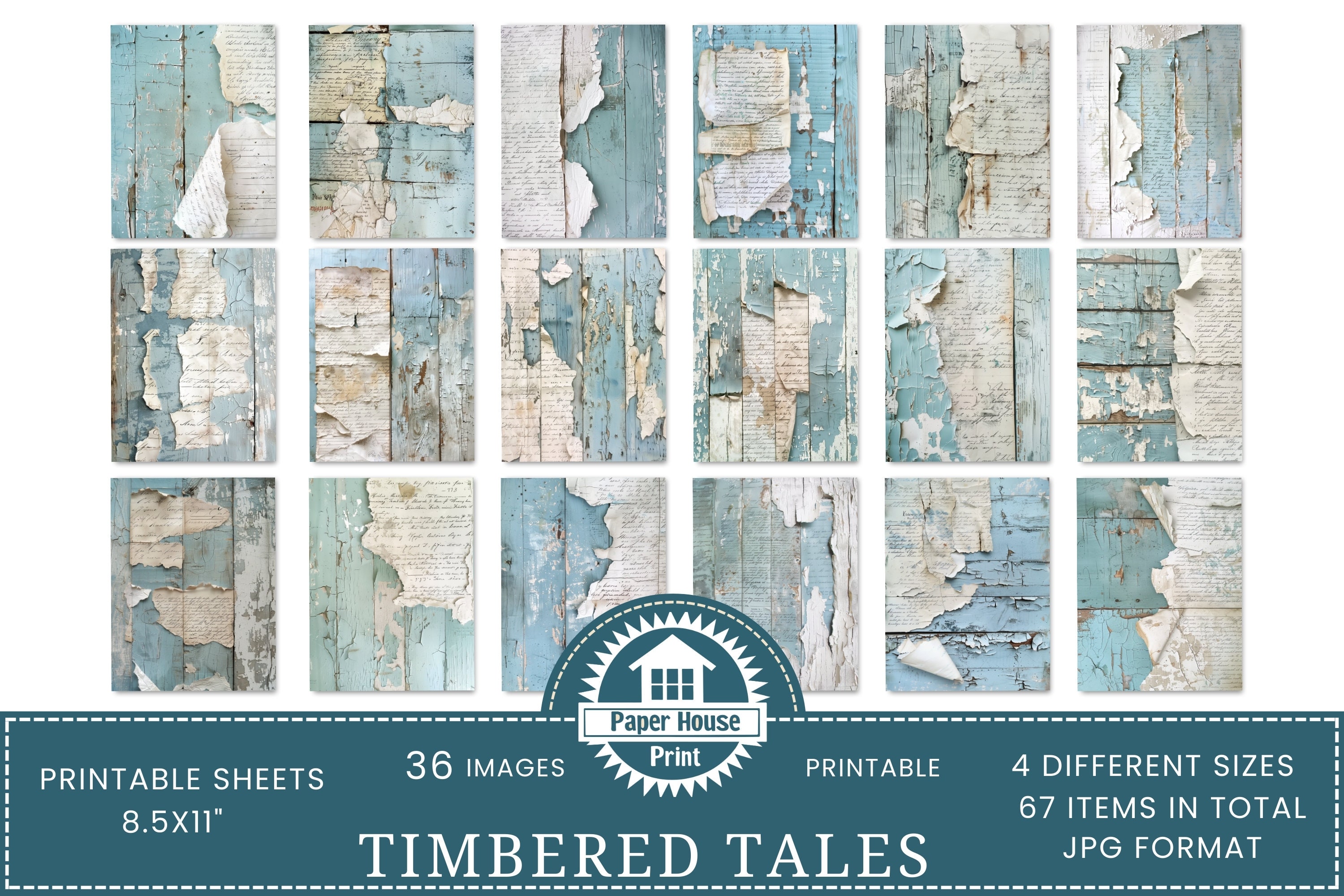 Timbered Tales Junk Journal Pages, Tattered Notes Printable, Tattered ...