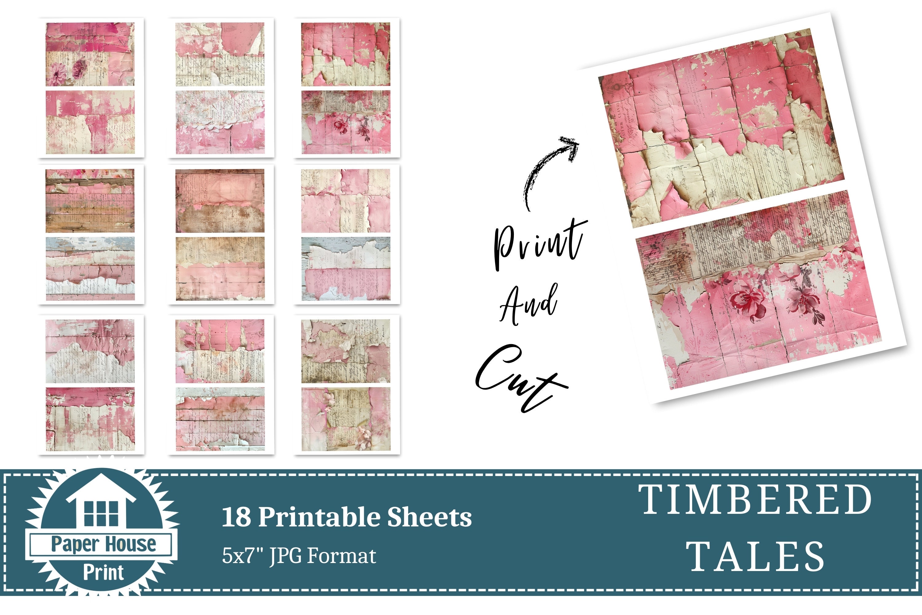 Timbered Tales Junk Journal Pages, Tattered Notes Printable, Tattered ...