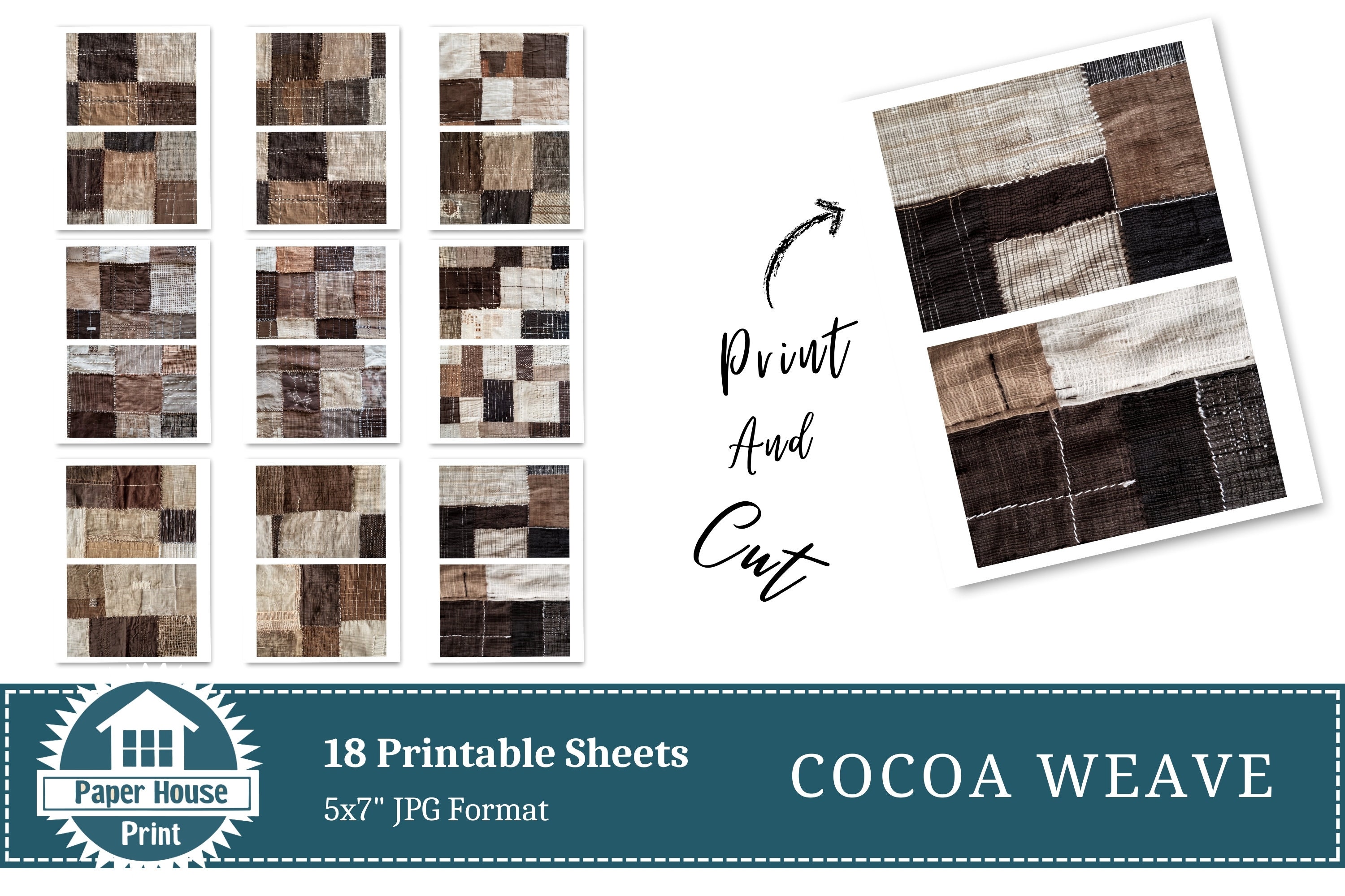 Cocoa Weave Linen Patchwork Background Images, Scrapbook Images, Linen ...