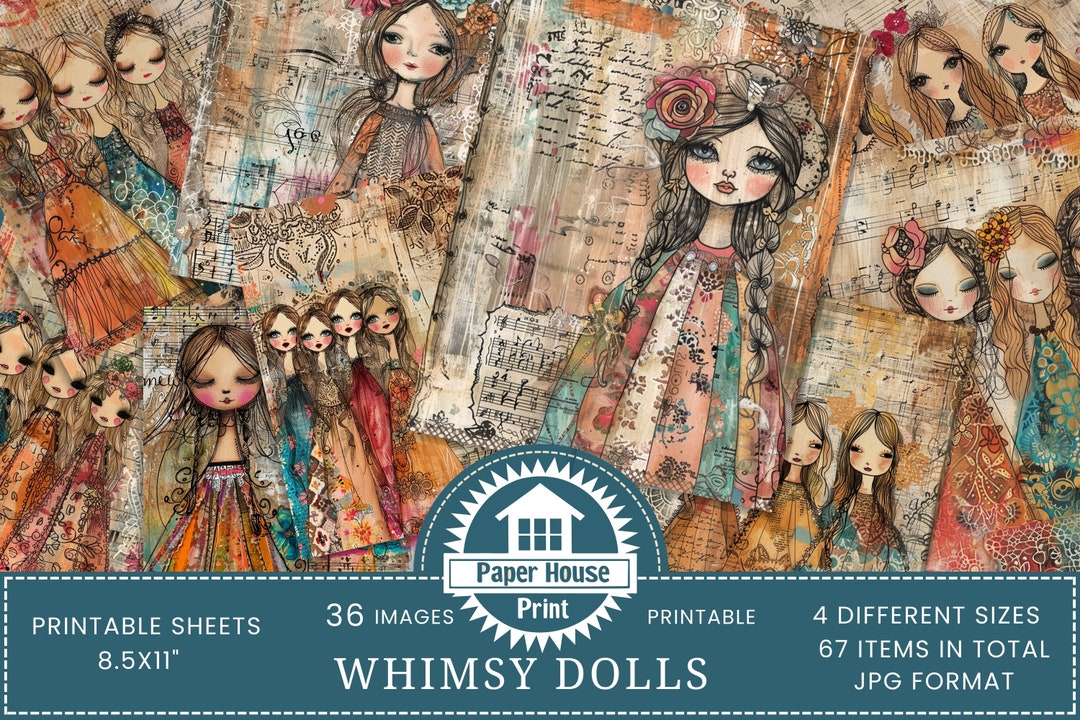Whimsy Dolls Junk Journal Pages, Whimsical Girls Junk Journal ...