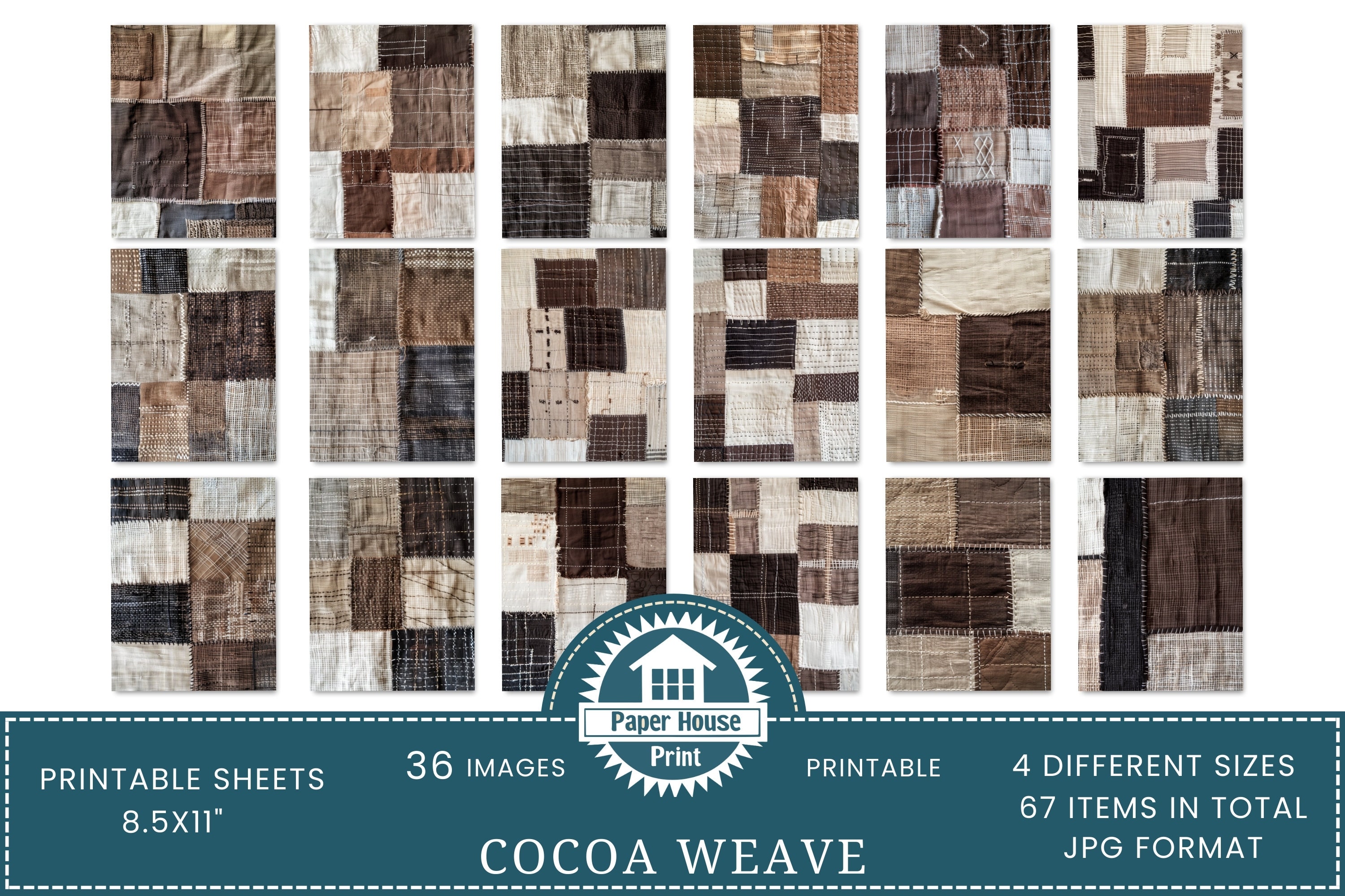 Cocoa Weave Linen Patchwork Background Images, Scrapbook Images, Linen ...