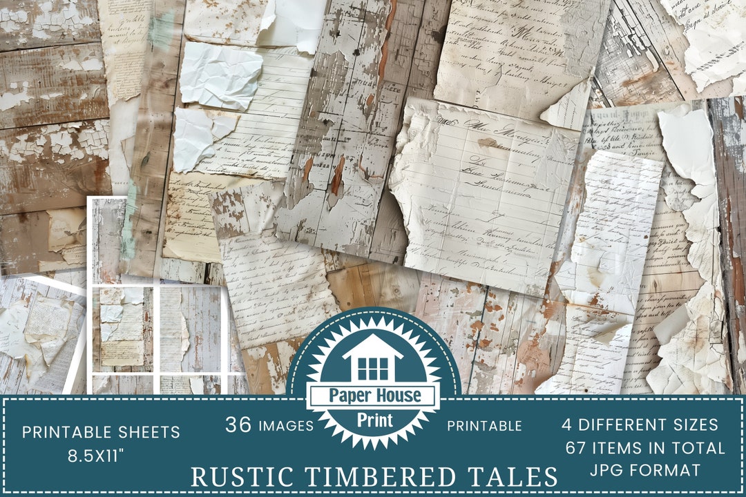 Timbered Tales Junk Journal Pages, Tattered Notes Printable, Tattered ...