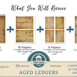 Vintage Ledger Pages, Digital Antique Accounting Ledger, Printable ...