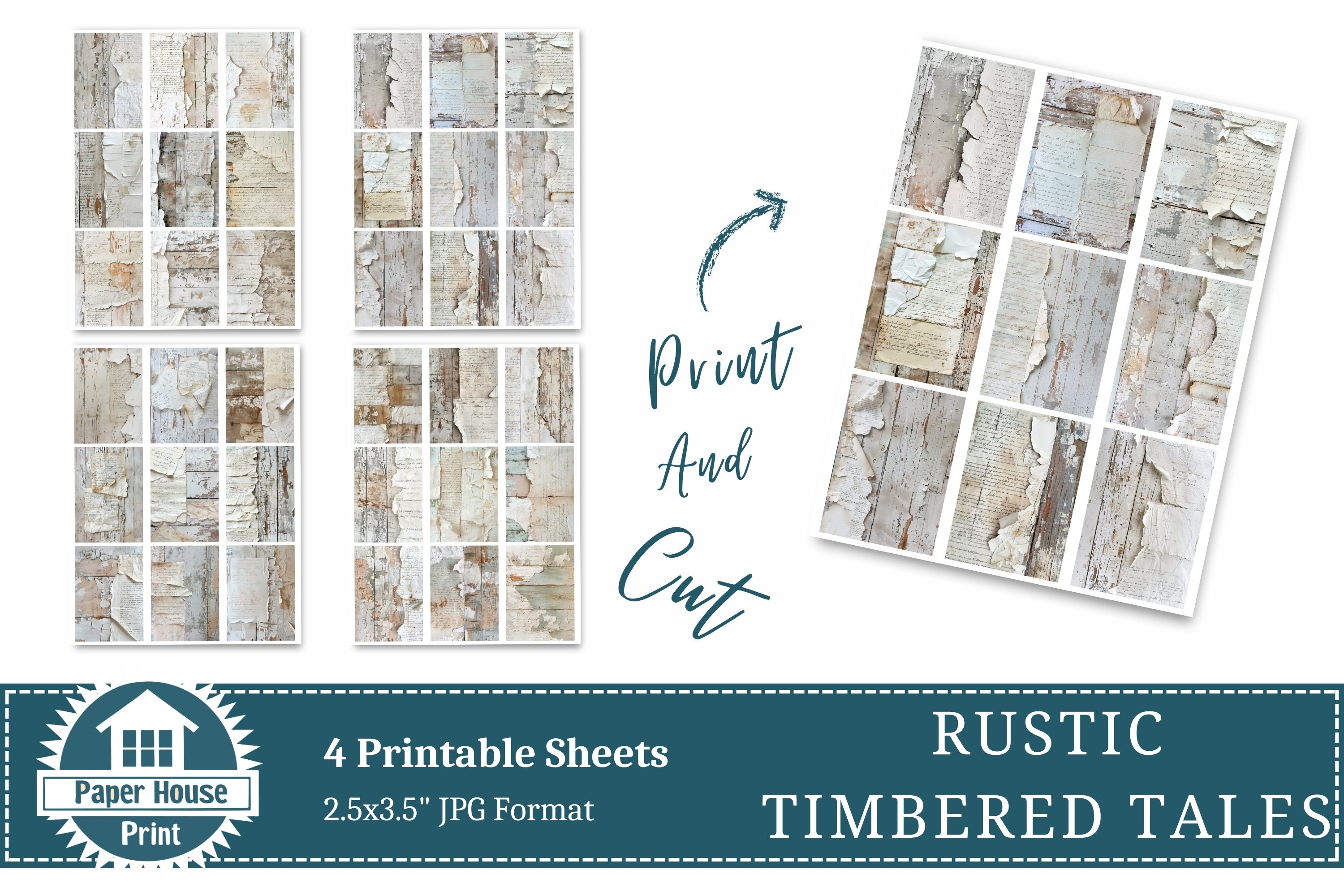 Timbered Tales Junk Journal Pages, Tattered Notes Printable, Tattered ...