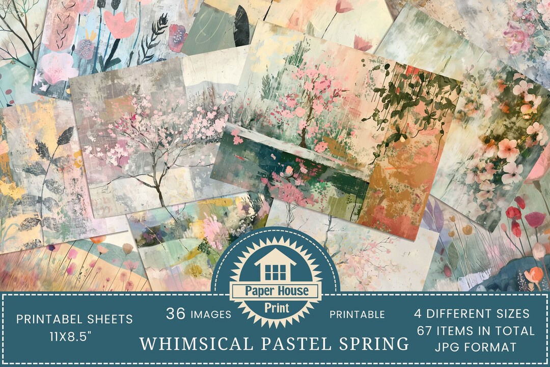 Mixed Media Spring, Whimsical Spring Backgrounds, Whimsical Painterly ...