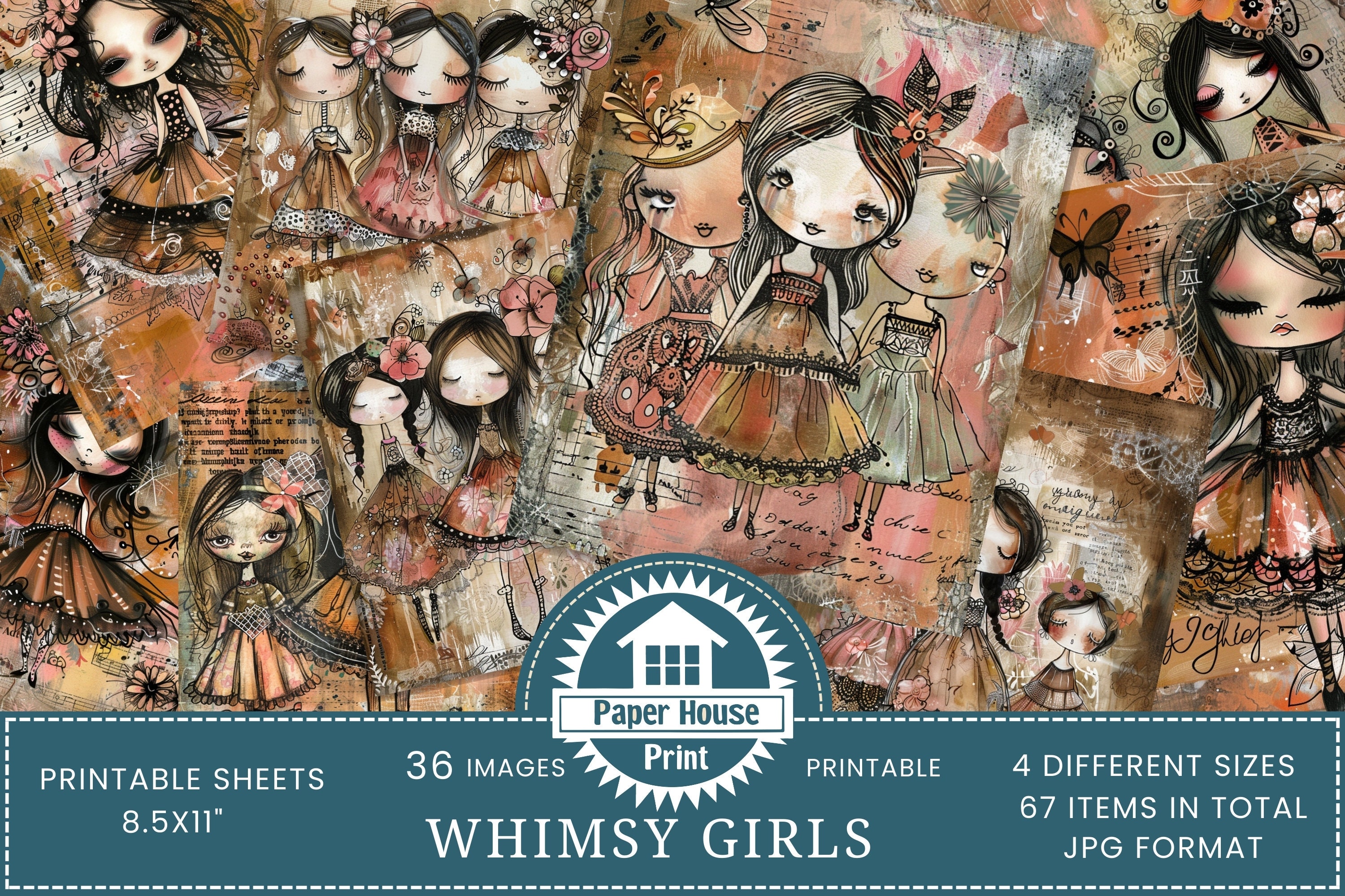Whimsy Girls Junk Journal Pages, Whimsical Girls Junk Journal ...