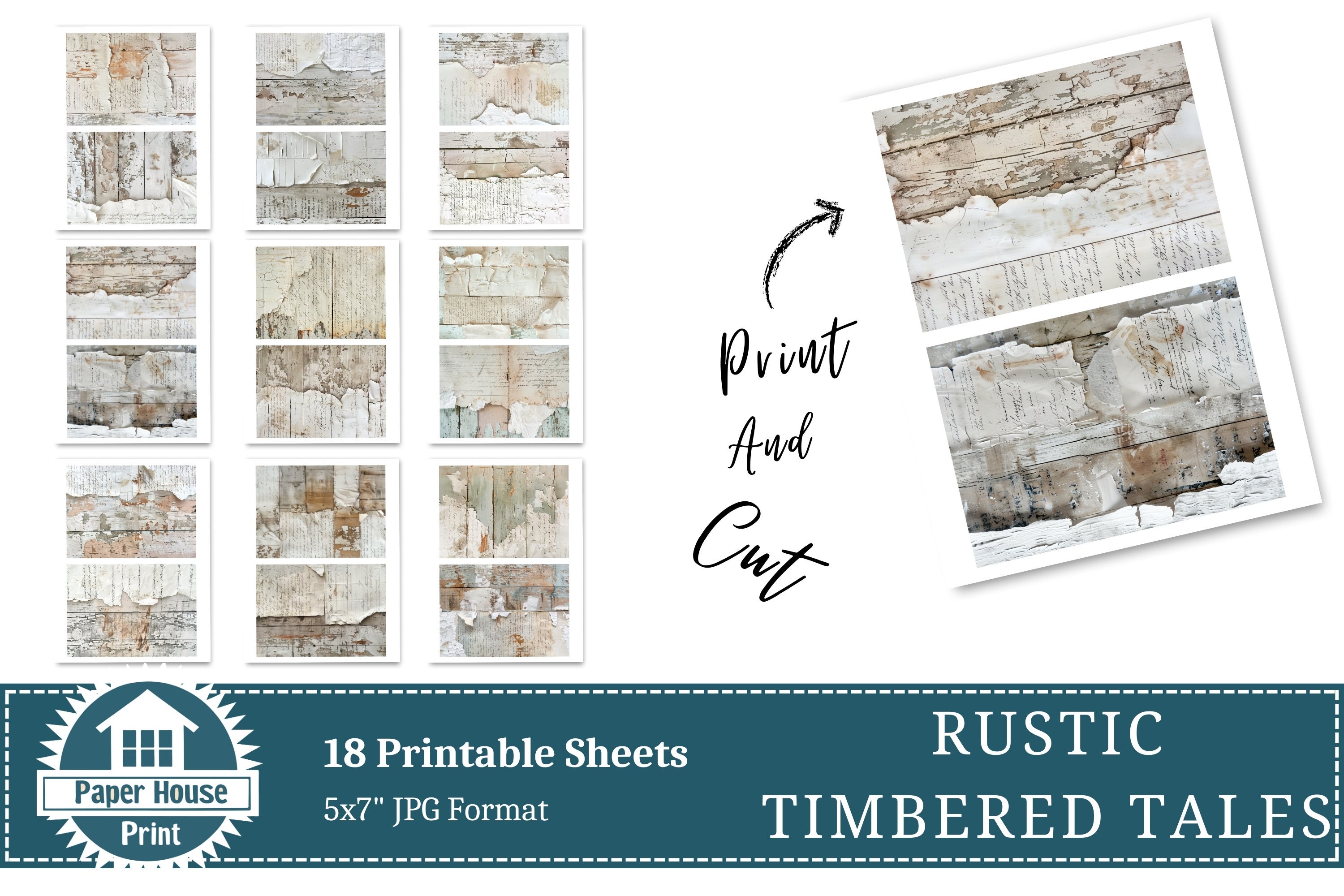 Timbered Tales Junk Journal Pages, Tattered Notes Printable, Tattered ...