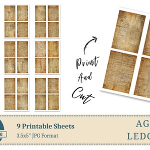 Vintage Ledger Pages, Digital Antique Accounting Ledger, Printable ...