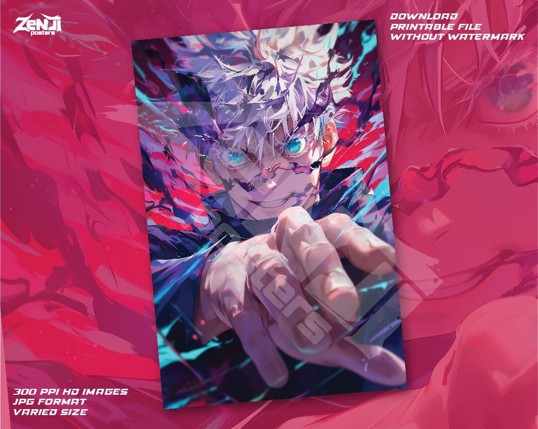 Gojo Satoru 2 Anime Poster, Vtuber Poster, Decoration Poster, Printable ...
