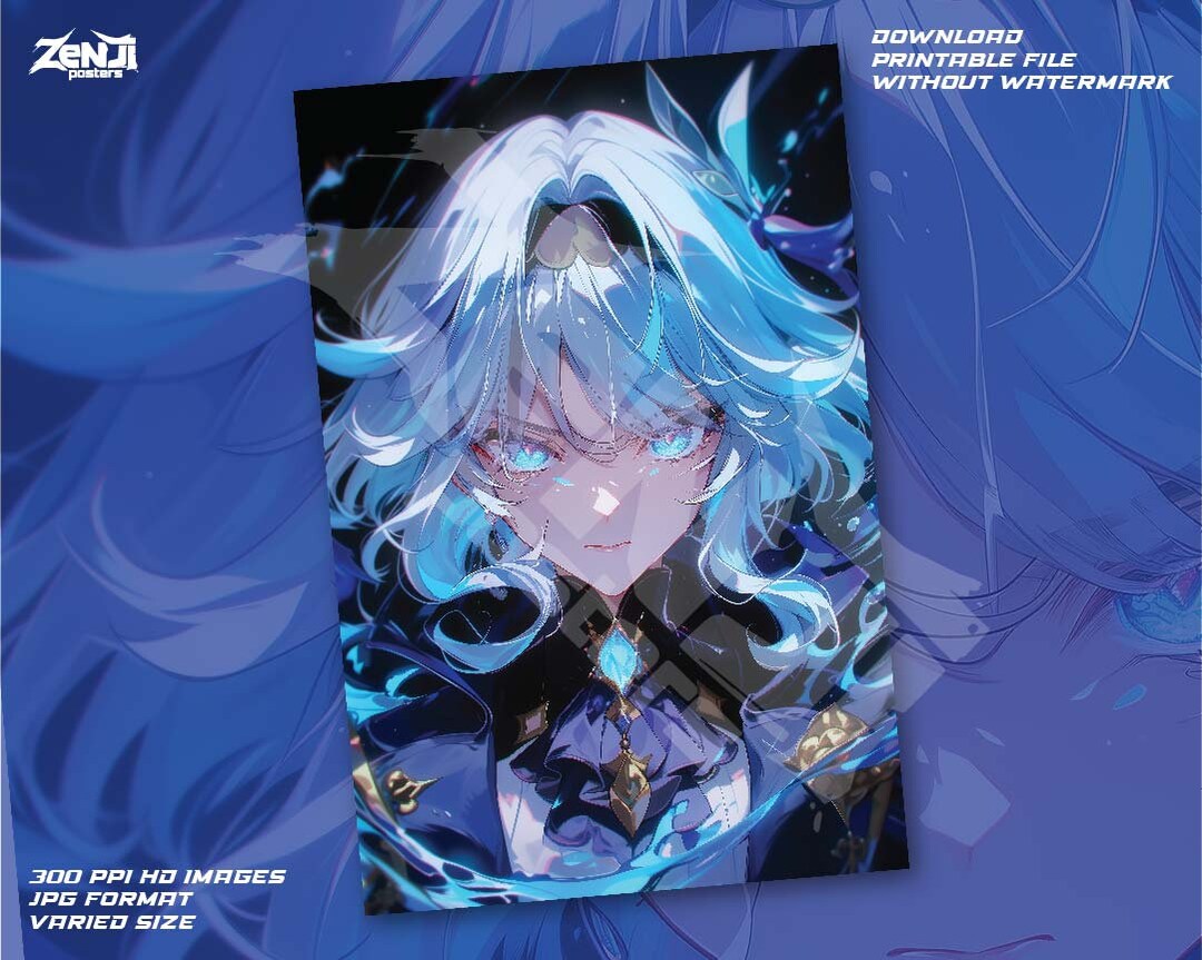 Furina Anime Poster, Vtuber Poster, Decoration Poster, Printable Poster ...