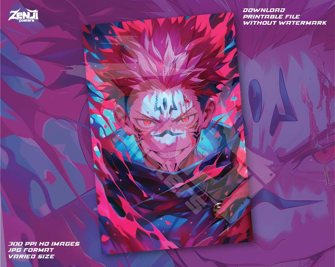 Sukuna Anime Poster, Vtuber Poster, Decoration Poster, Printable Poster ...