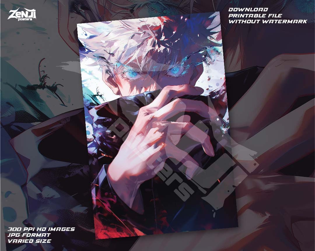 Gojo Satoru Anime Poster, Vtuber Poster, Decoration Poster, Printable ...