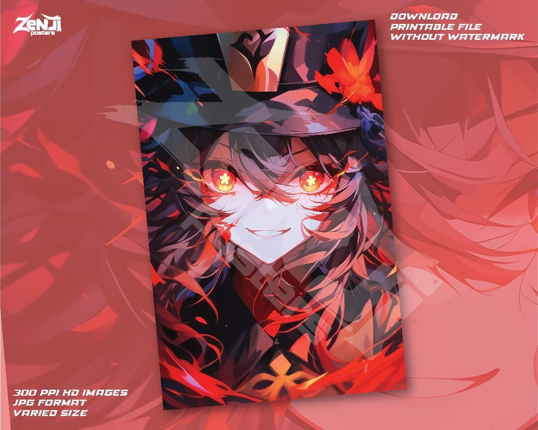 Hu Tao Anime Poster, Vtuber Poster, Decoration Poster, Printable Poster ...