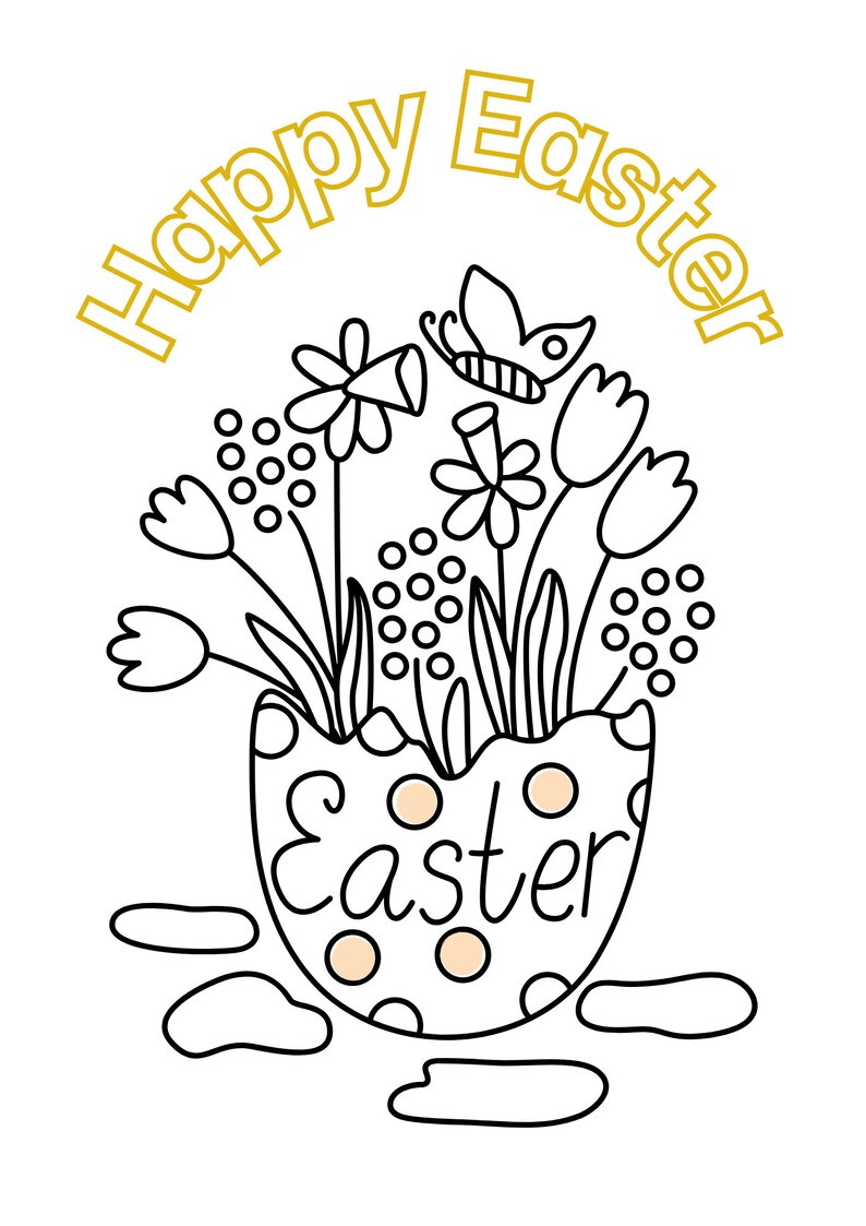 Easter-themed Coloring Pages for Kids, Printable Easter Coloring Pages ...