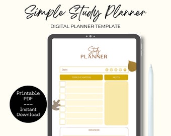 Study Planner, Student Study Planner, Study Planner Printable, Daily Study Planner, Assignment ...