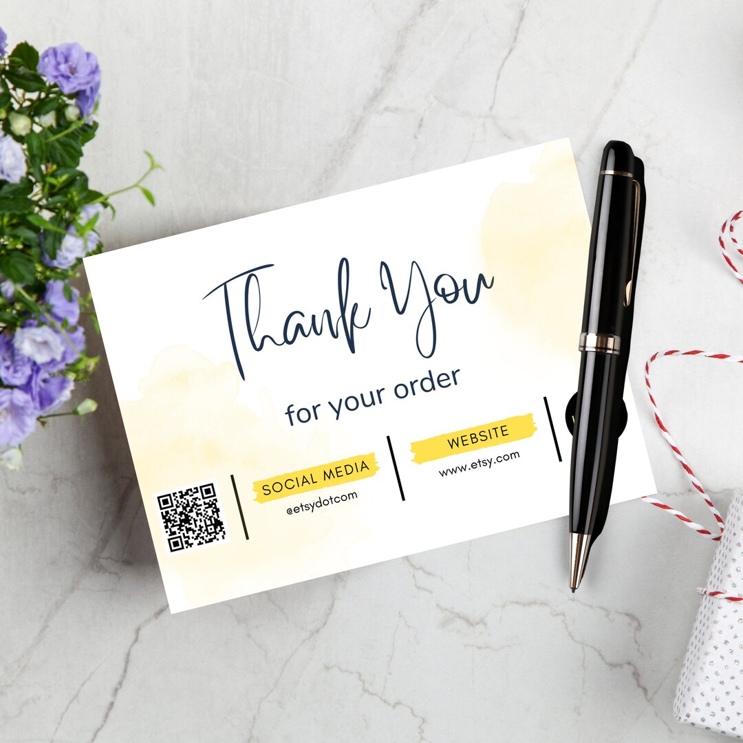 Editable Thank You Card With QR Code, Printable Thank You Card, Thank ...