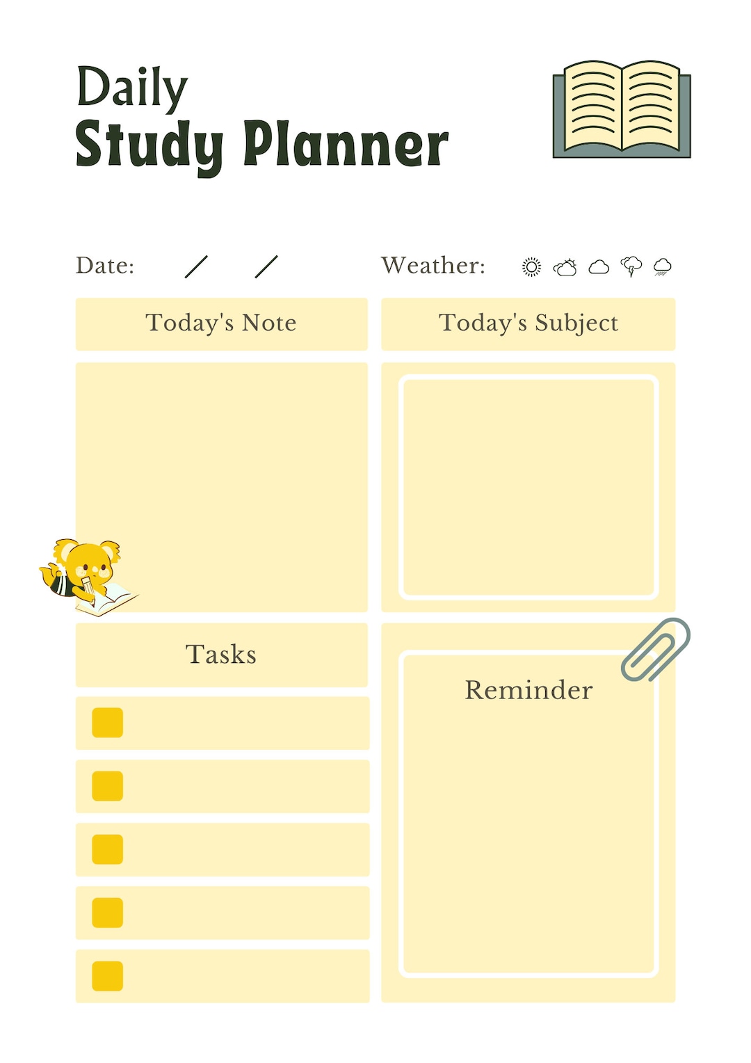 Study Planner, Student Study Planner, Study Planner Printable, Daily ...