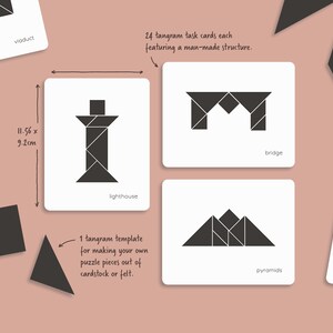 Architecture Tangram Task Cards Printable Hands-on Geometry Activity ...