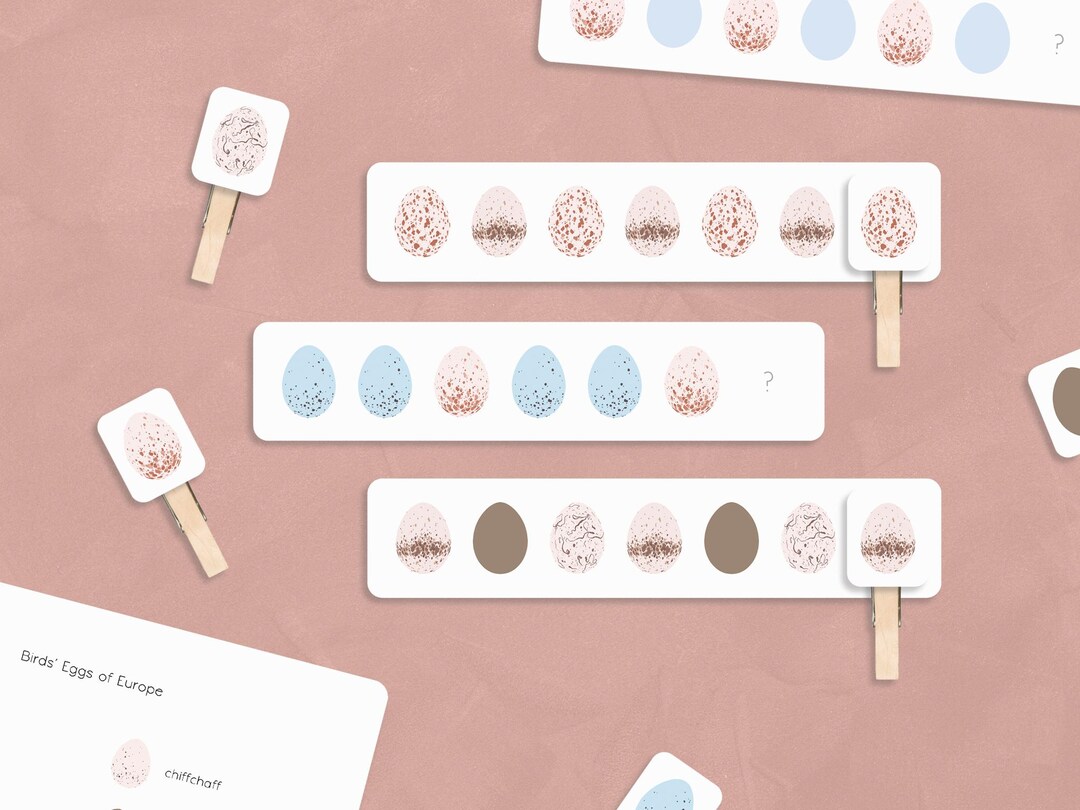 Bird Egg Repeating Patterns Spring Tactile Math Activity Printable 1st ...