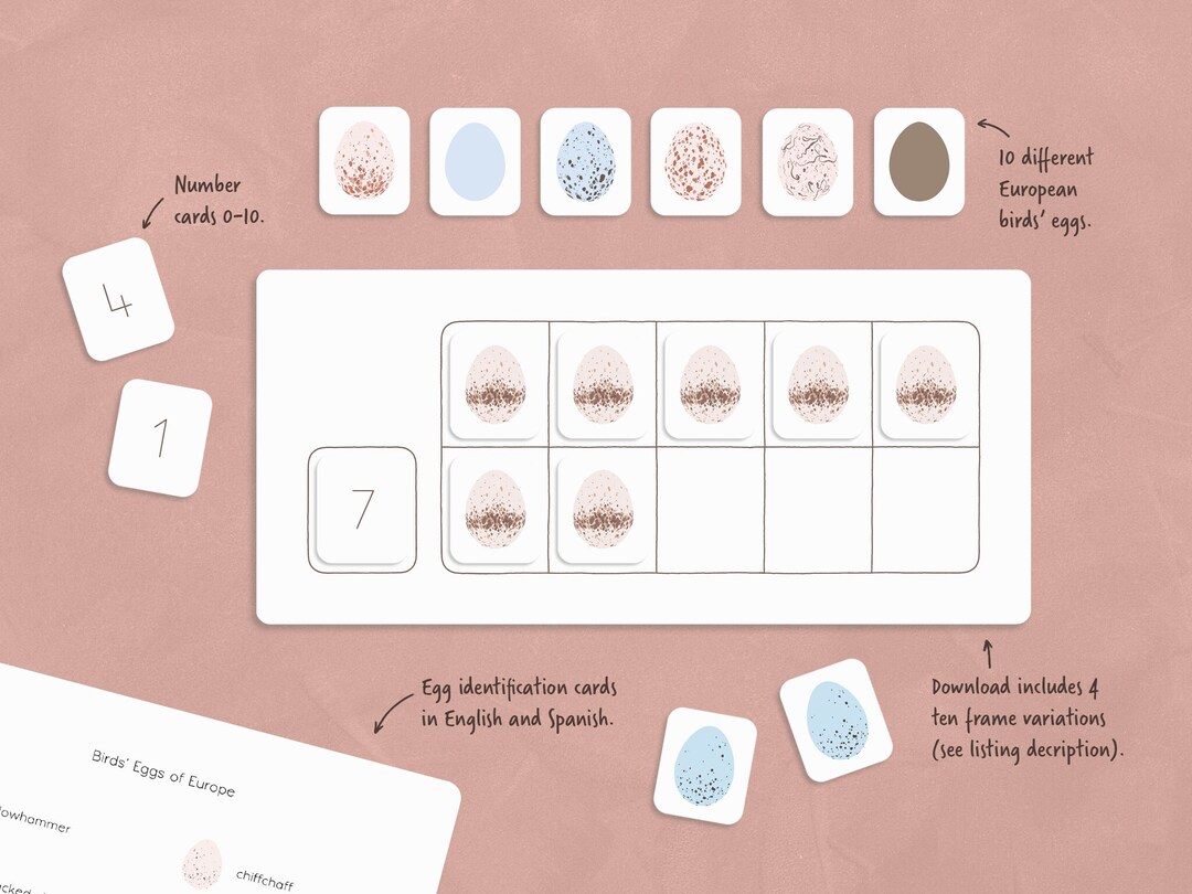 Bird Egg Ten Frame Simple Addition & Subtraction Practice Early Math ...