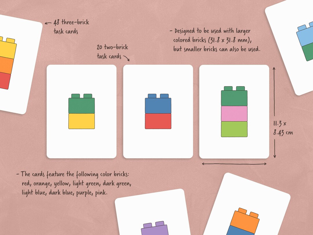 Simple Brick Building Task Cards Tactile Visual Perception Activity for ...
