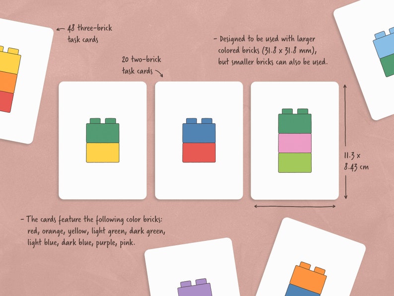 Simple Brick Building Task Cards | Tactile Visual Perception Activity ...