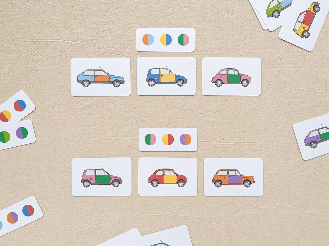Car Sequencing Activity Hands-on Color Matching Printable Preschool ...