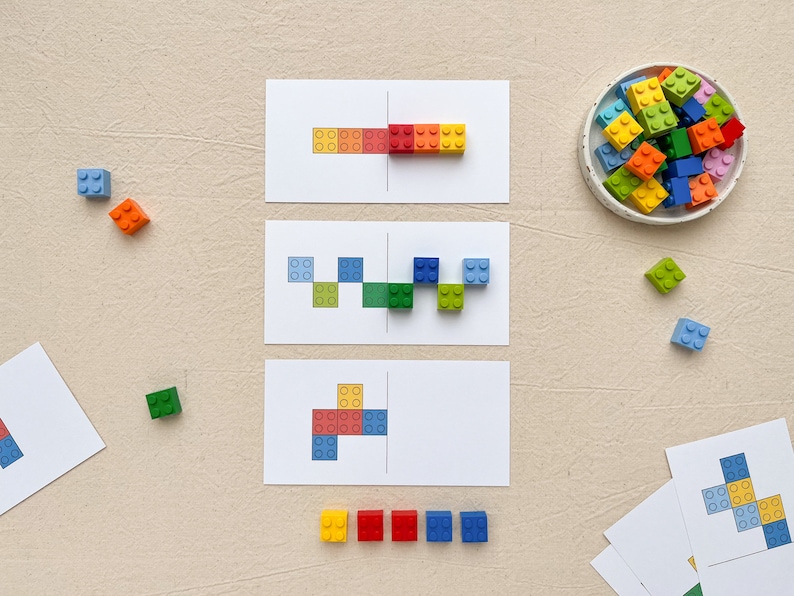 Brick Symmetry Task Cards Printable First & Second Grade Math Centers ...