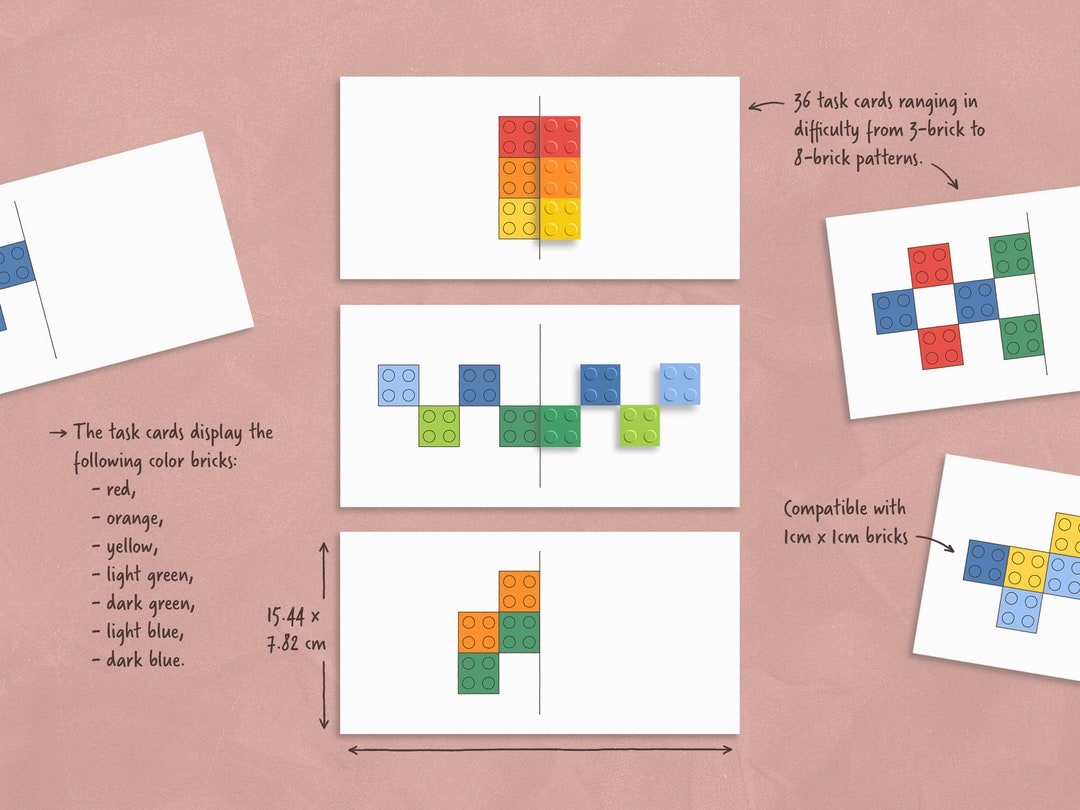 Brick Symmetry Task Cards Printable First & Second Grade Math Centers ...