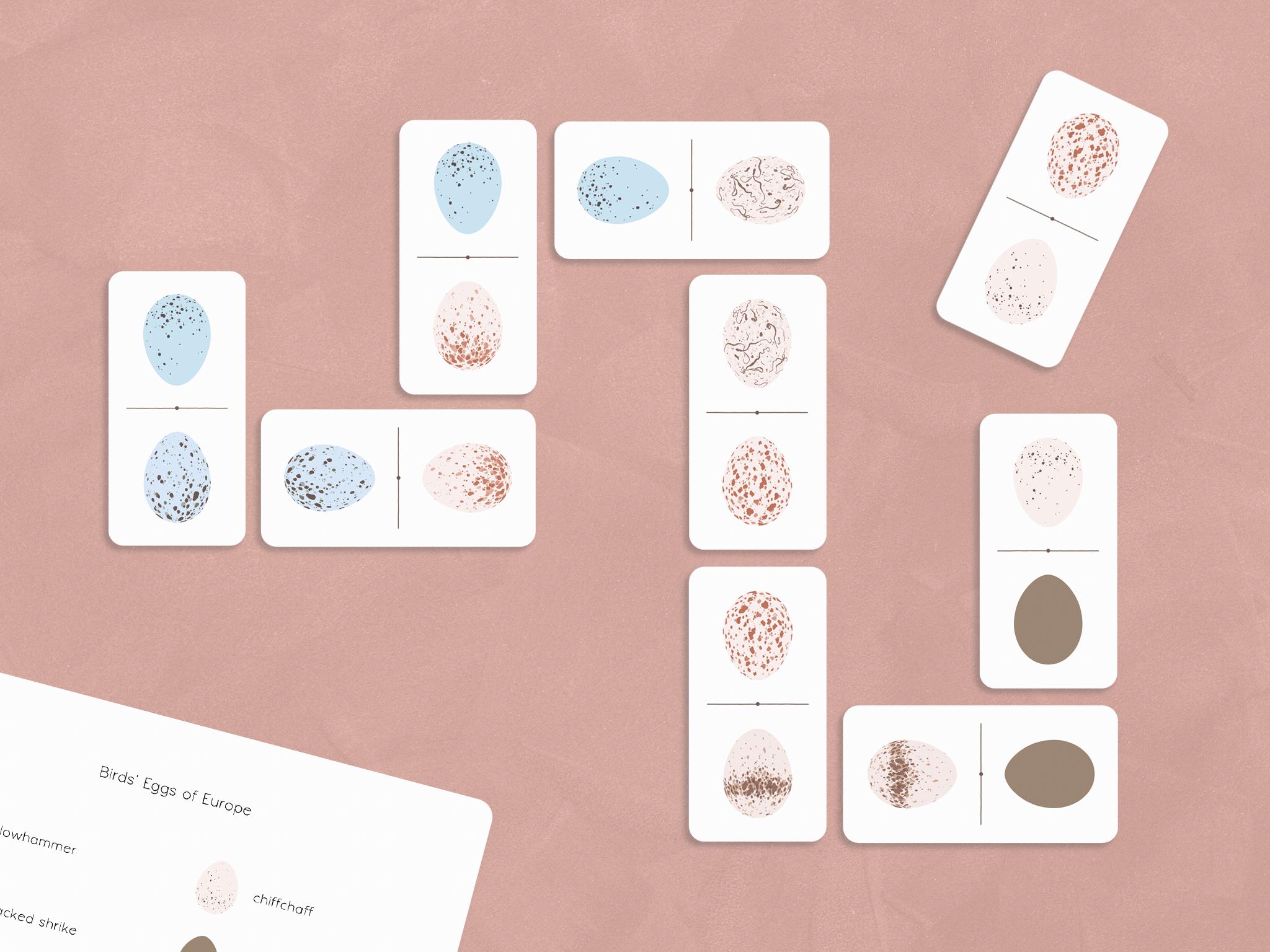 Bird Eggs of Europe Dominoes Printable Spring Dominoes Visual ...