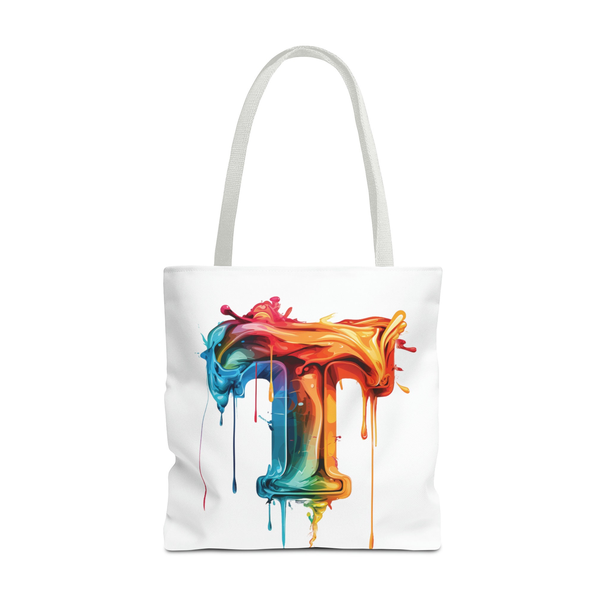 Tote Bag, Letter T Thick Dripping Paint Graffiti Initial / Monogram - Etsy