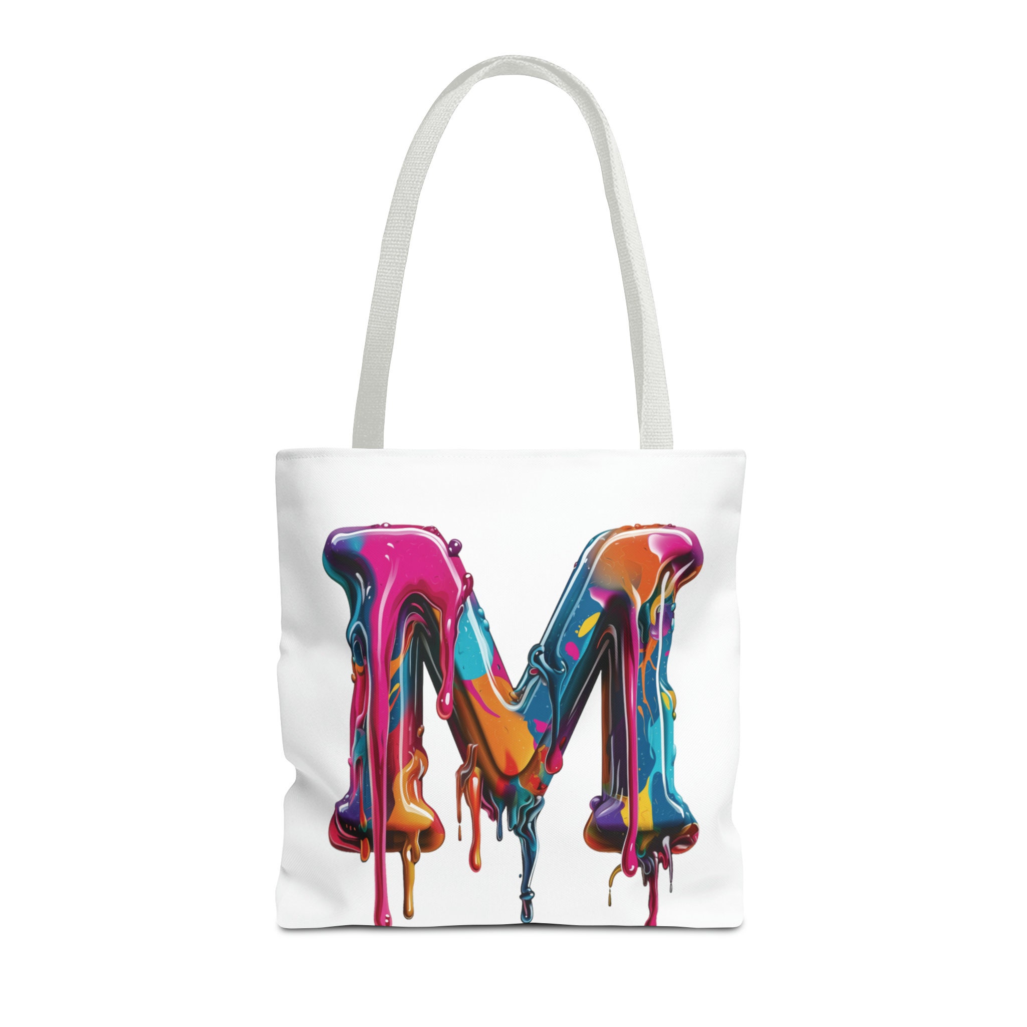 Tote Bag, Letter M Thick Dripping Paint Graffiti Initial / Monogram - Etsy
