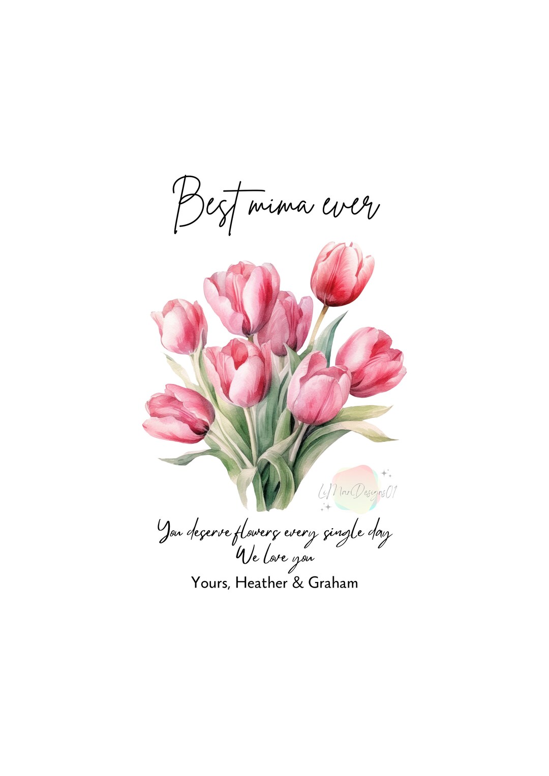 Personalized Best Mima Ever Poster Digital Download, Wall Art, Gift for ...