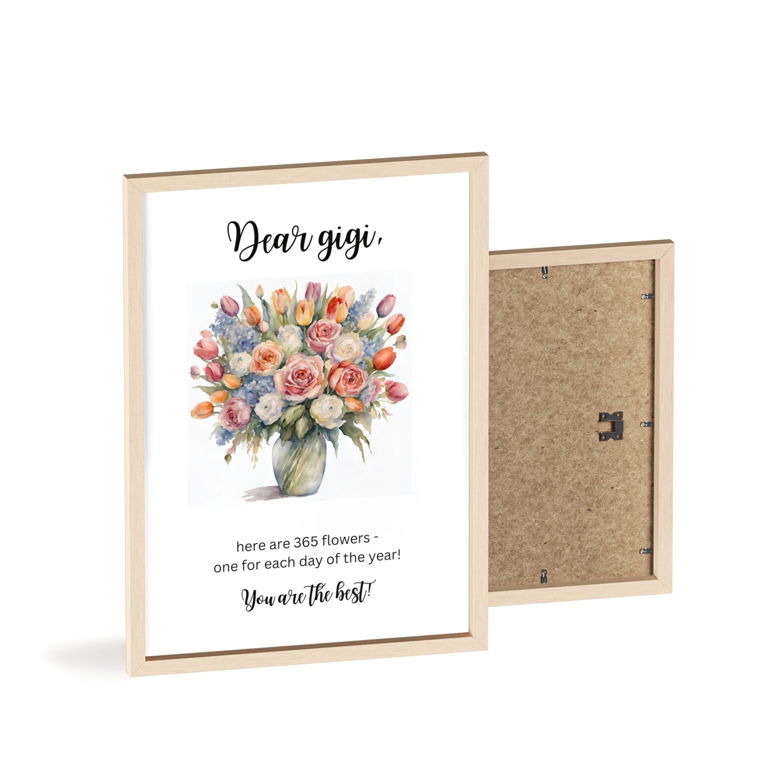 Dear Gigi Poster With Wooden Frame, Wall Art, Gift for Birthday ...