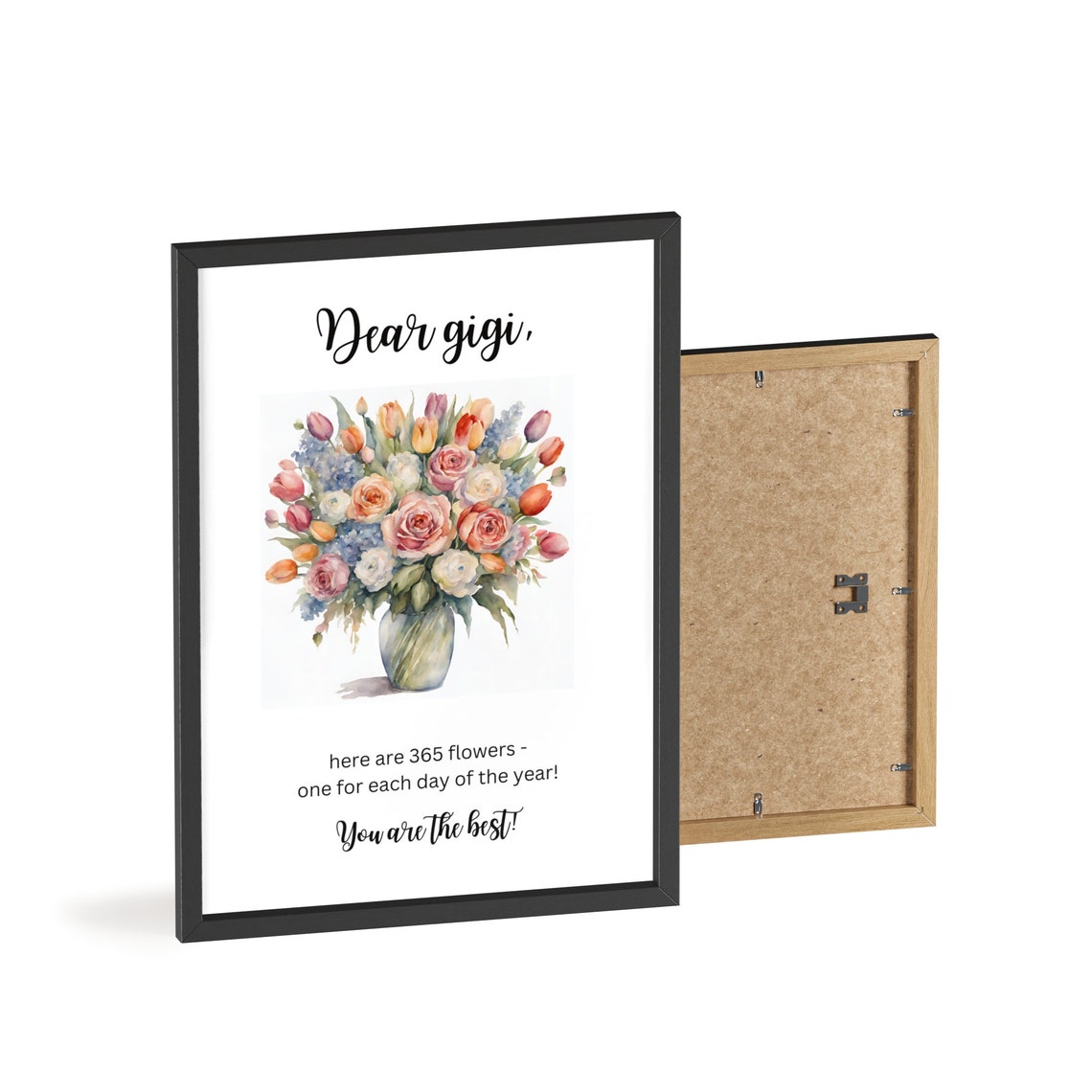 Dear Gigi Poster With Wooden Frame, Wall Art, Gift for Birthday ...