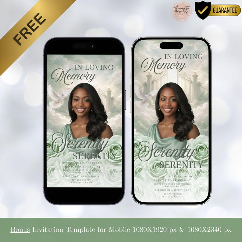 Green Roses Funeral Program Template Heaven, 4 Pages Celebration of ...