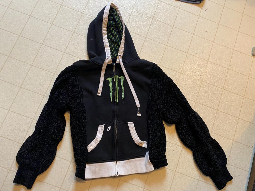 Reworked, Upcycled Womens Monster Energy Hoody Size Medium - Etsy