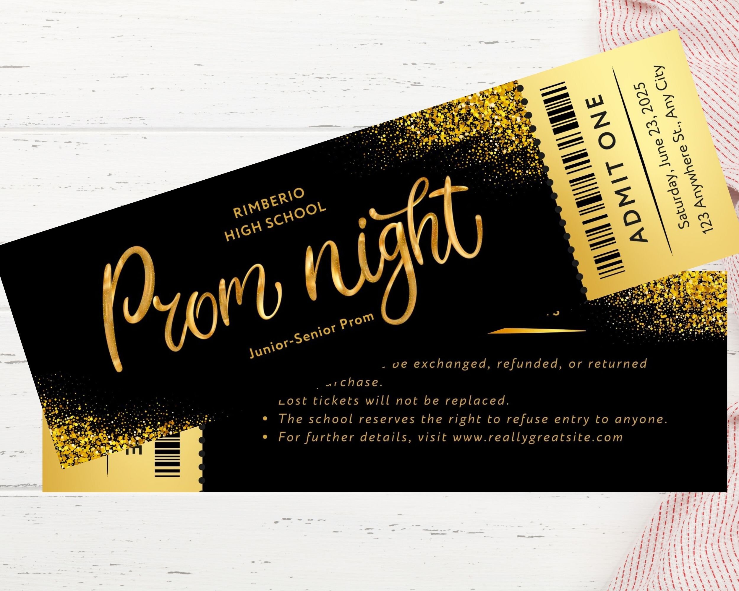 Editable Prom Invitation Formal Invitation Homecoming Prom Tickets ...