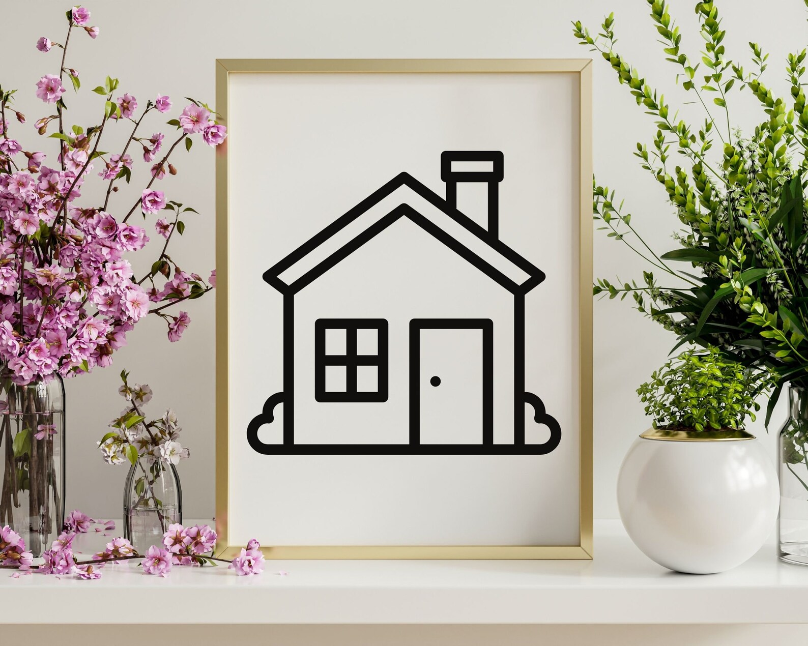 Little House Svg Bundle, Roof House Svg, House Outline Svg, Floral ...