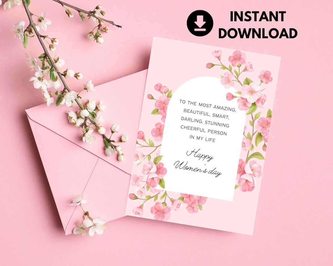 International Women's Day Card Printable Happy Women's Day Card Women's ...