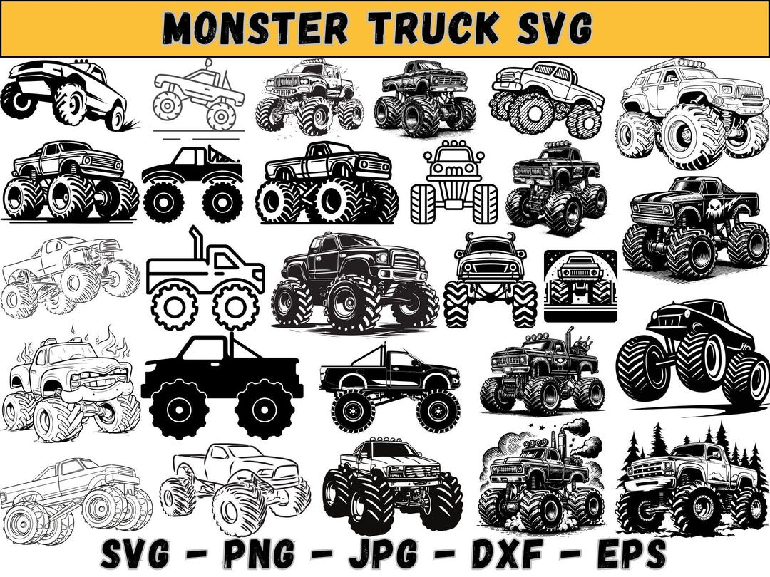 Monster Truck SVG Bundle: off Road Car Cut Files (digital Download) - Etsy