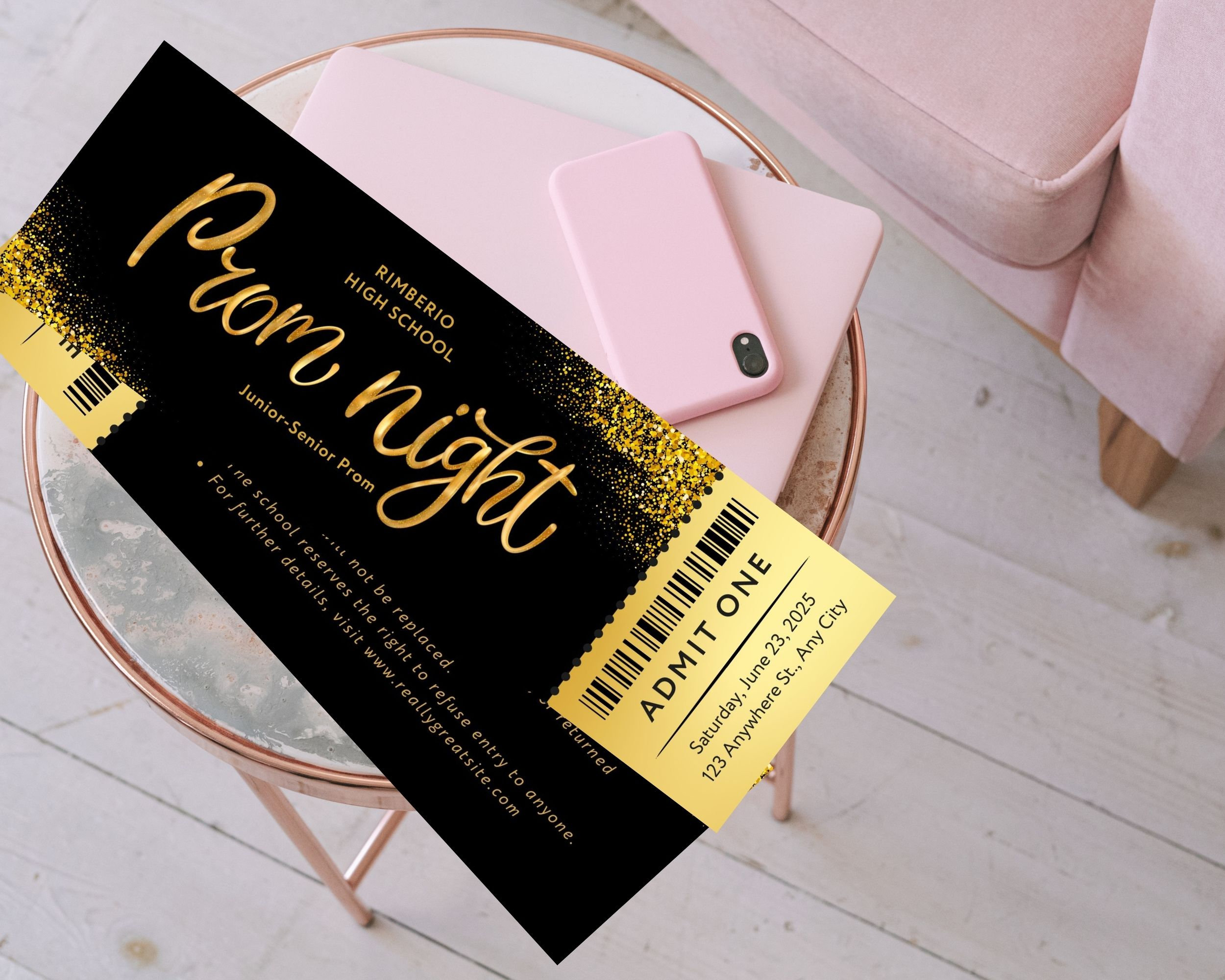 Editable Prom Invitation Formal Invitation Homecoming Prom Tickets ...