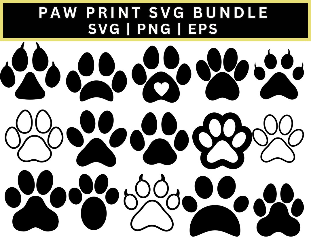 Dog Paw SVG, Dog Foot Print Svg, Png, Eps, Paw Print Clipart, Pet ...