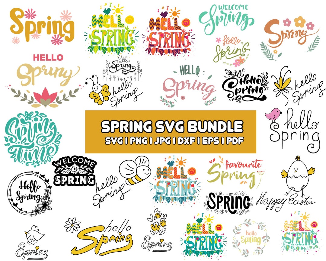 Spring SVG Bundle: Easter, Bunny, Flower Designs (digital Files) - Etsy