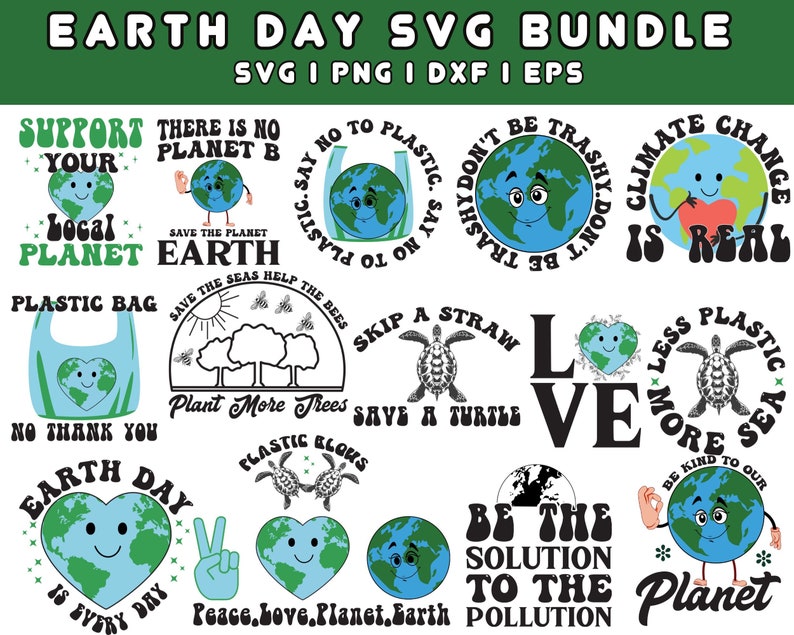 Earth Day SVG PNG, Planet Svg, Recycle Svg, Earth Day Png, Planet Earth ...