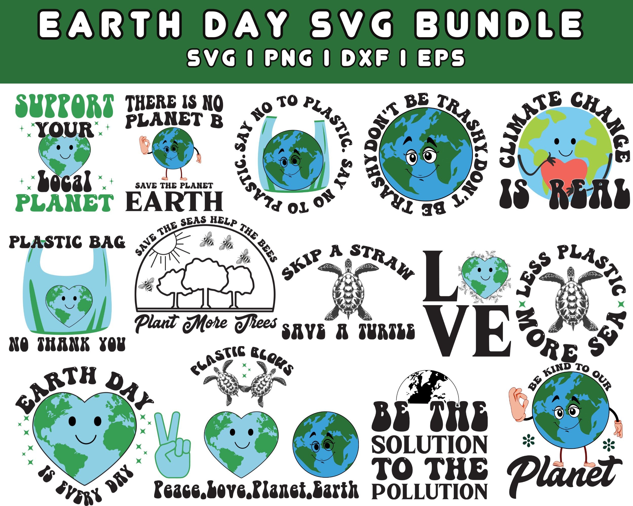 Earth Day SVG PNG, Planet Svg, Recycle Svg, Earth Day Png, Planet Earth ...