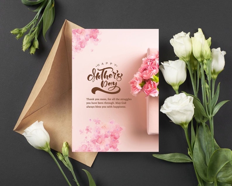 Mothers Day Card Printable Happy Mothers Day Card Digital Mothers Day
