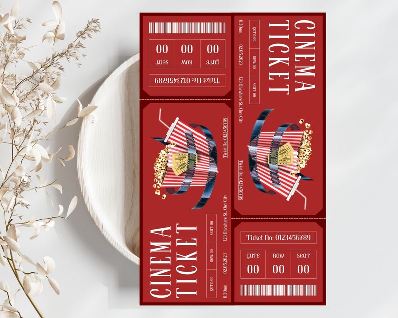 Editable Movie Night Ticket Template: Surprise Gift (digital Download ...