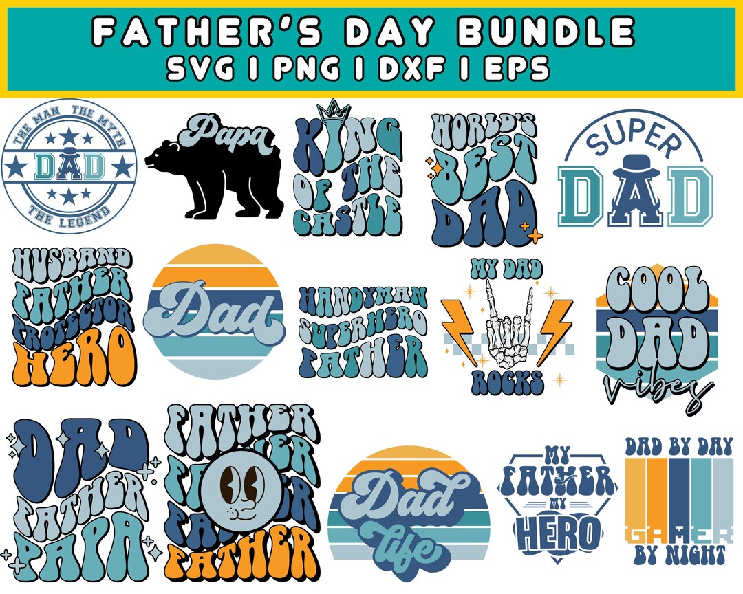 Retro Father's Day SVG Bundle, Father's Day Svg, Dad SVG, Daddy, Best Dad SVG, Gift for Dad Svg ...